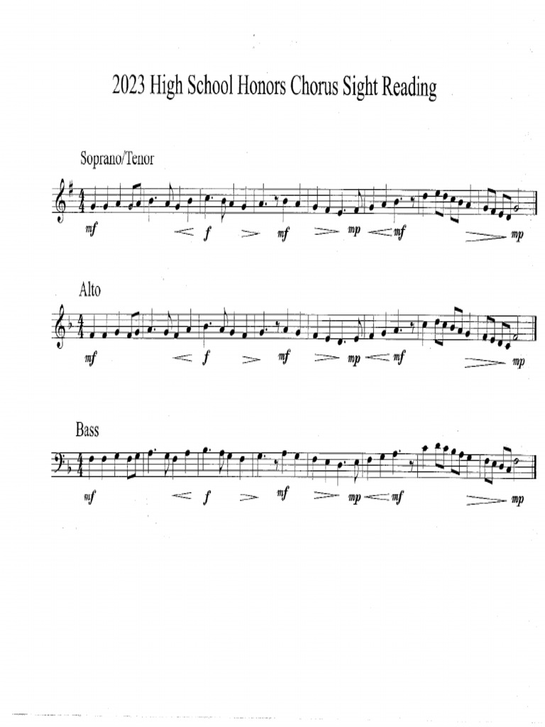 Copy of NC HS Honors Chorus Sight Reading Examples | PDF