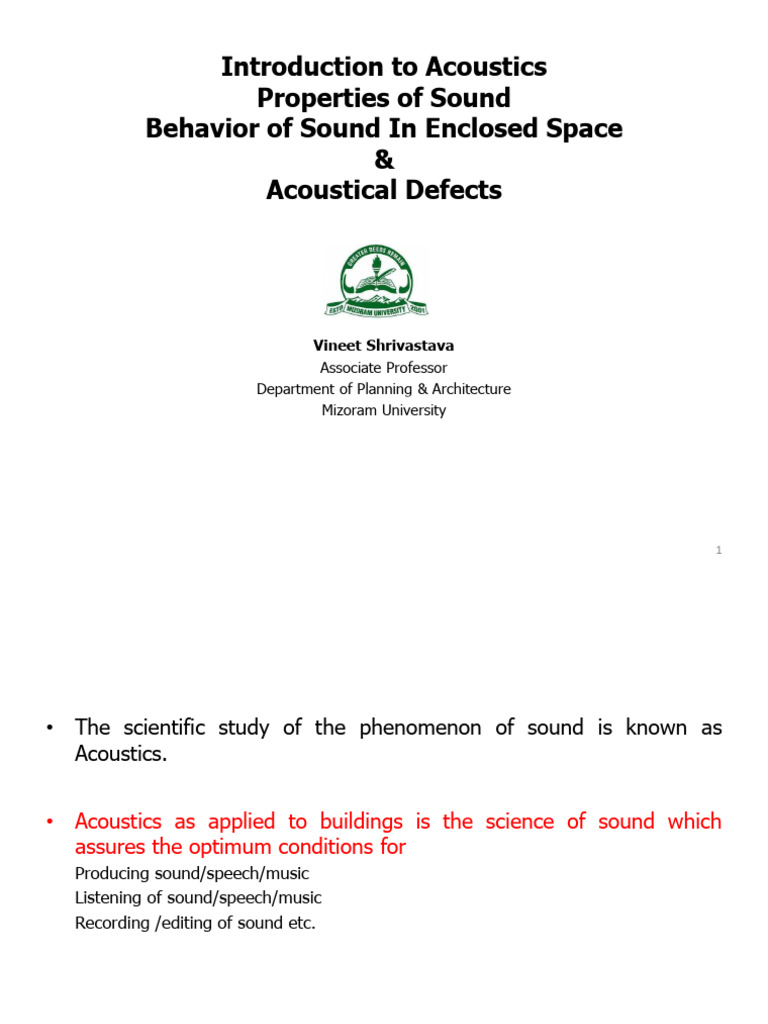 Acoustic Lect1 | PDF