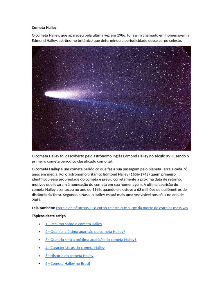 Cometa Halley | PDF