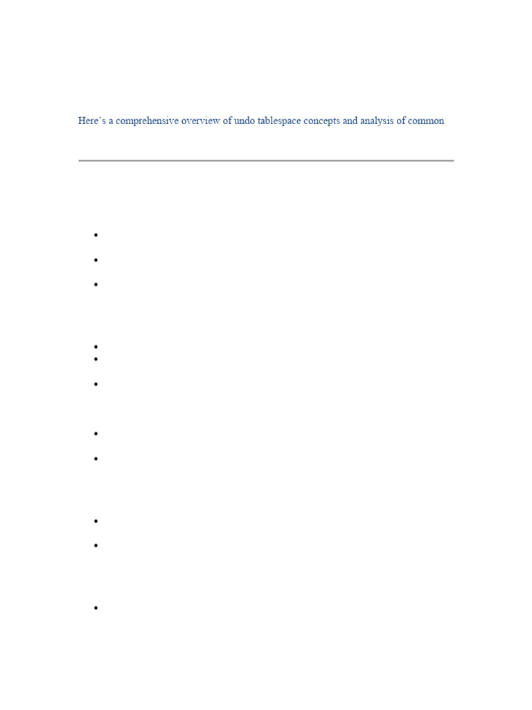 Undo Tablespace Management Oracle 19c | PDF