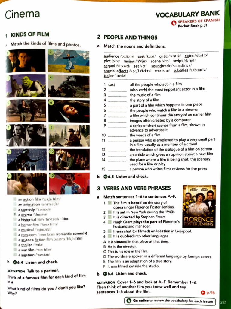 Vocabulary Bank - Unit 6A - English File B1 | PDF