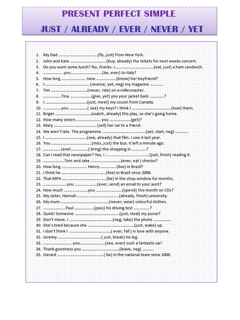 Present Perfect Simple | PDF