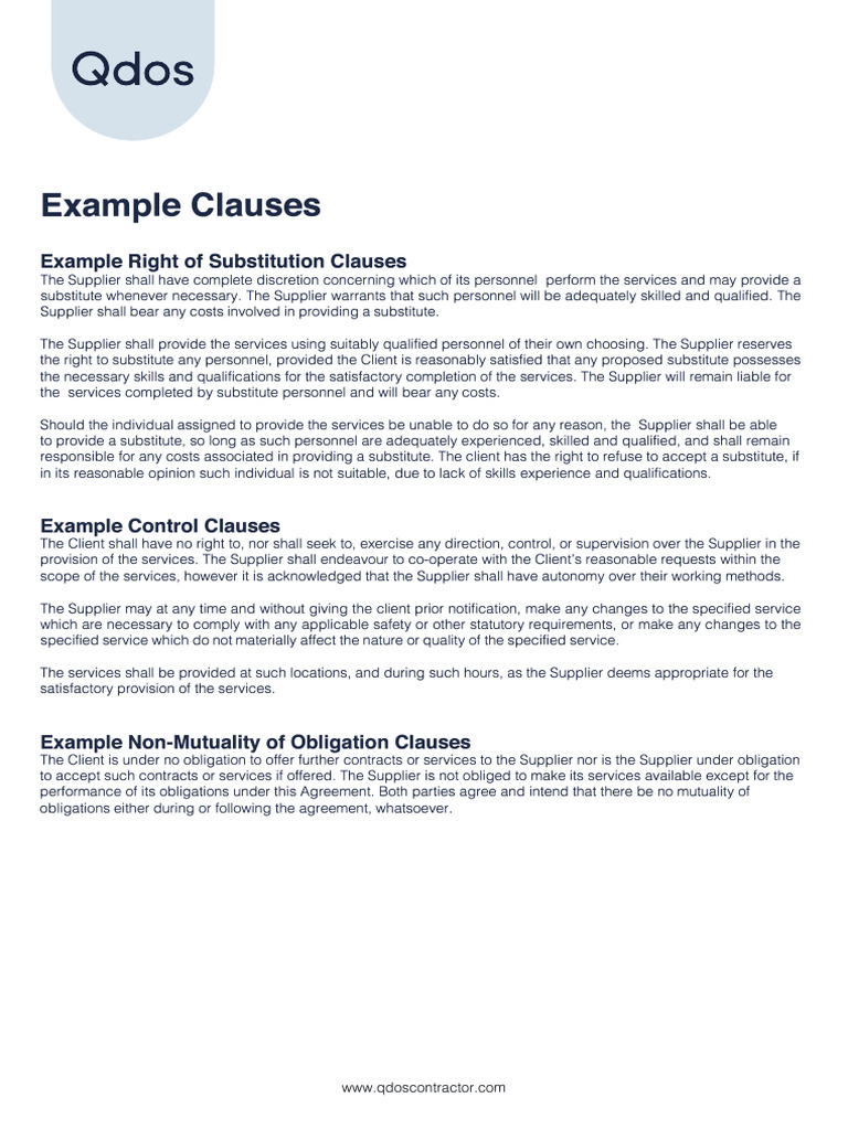 Example IR35 Clauses | PDF