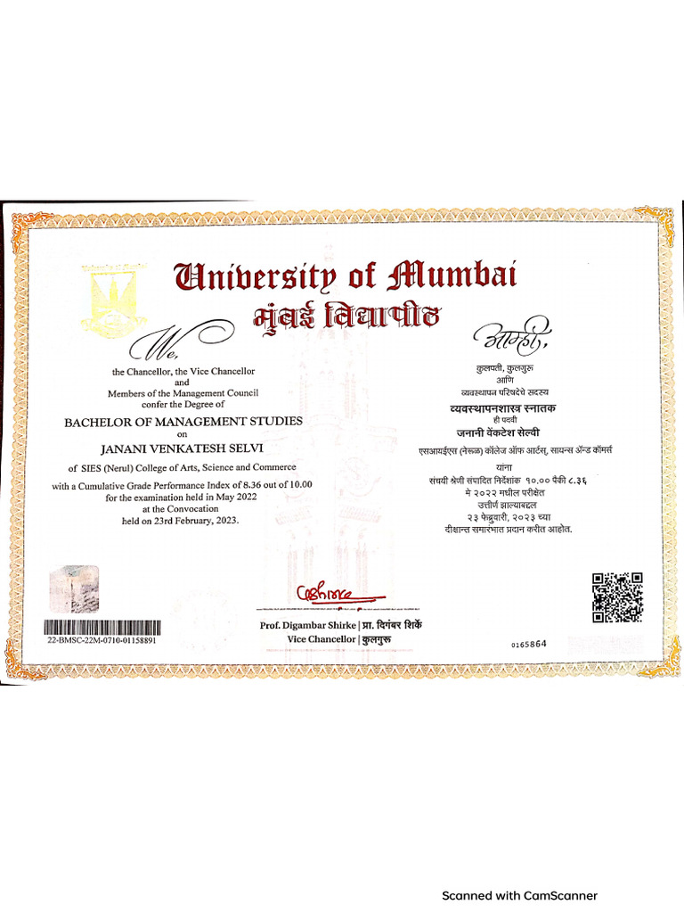 Convocation Certificate | PDF
