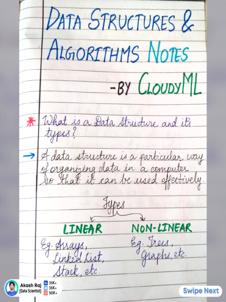 DSA Hand Written Notes by CloudyML | PDF