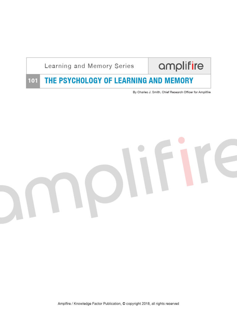 The Psychology of Learning | PDF