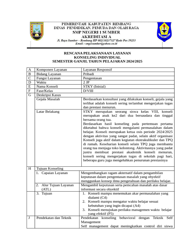 RPL Konseling Individu | PDF