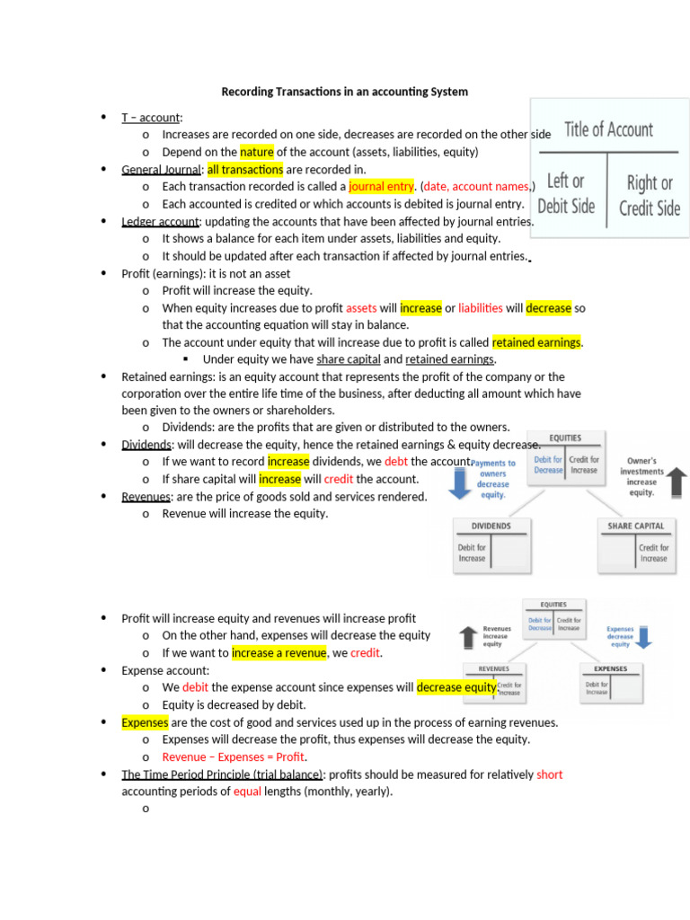 Recording Transactions in An Accounting System | PDF