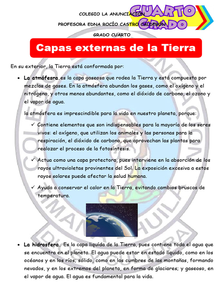 Capas Externas de La Tierra y Sus Movimientos. | PDF | Tierra | Ciencia ...
