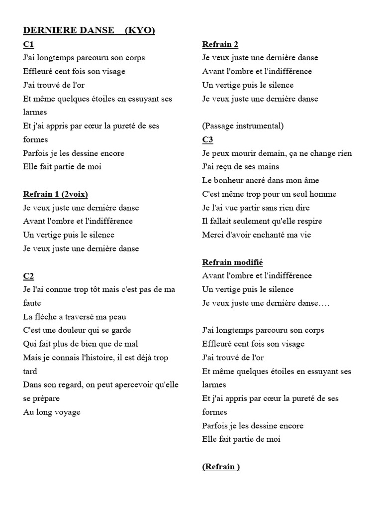 Derniere Danse | PDF