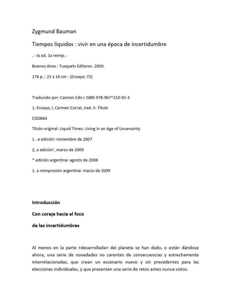 Introducci-N Con Coraje..Bauman Z | PDF