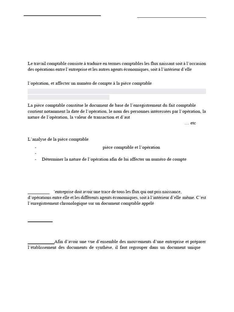 La Procédure Comptable: 1 Niveau | PDF