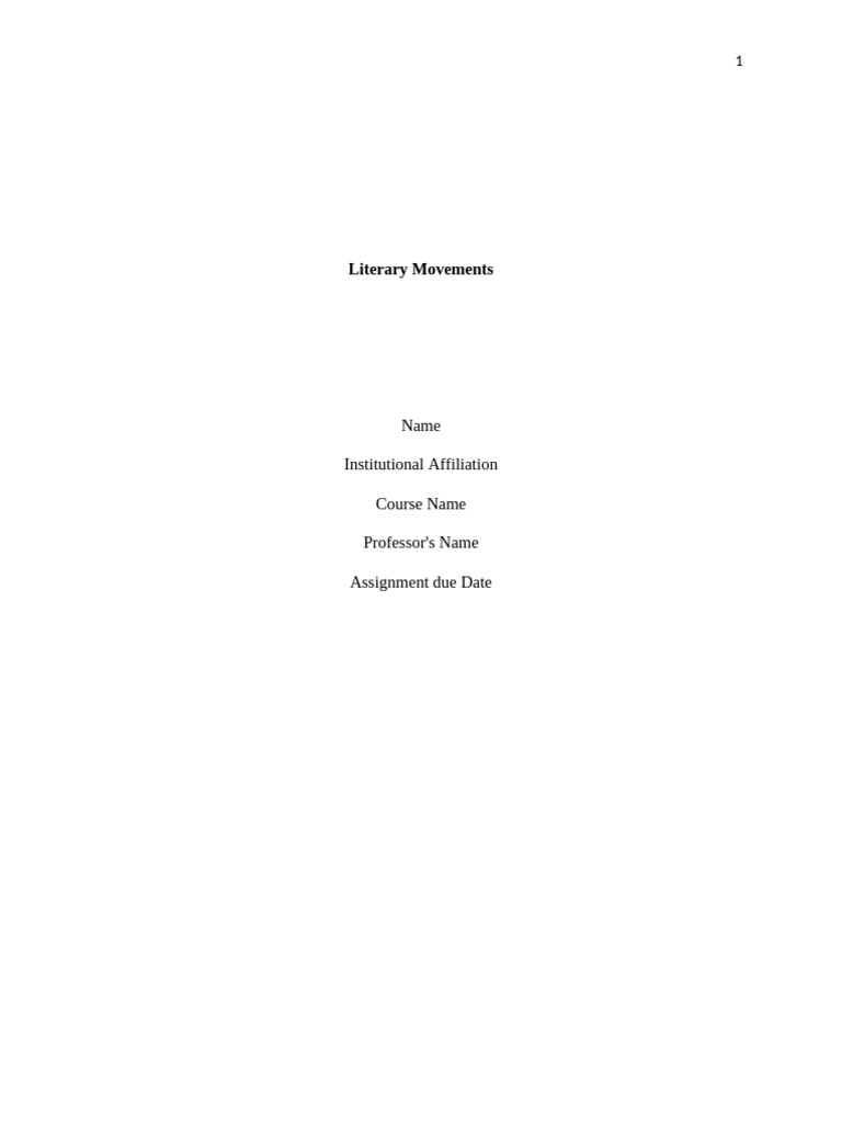 Literary Movements | PDF