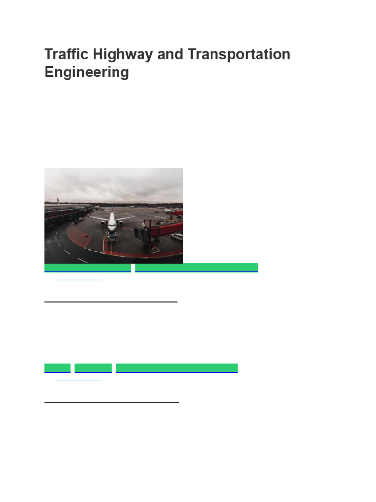 Traffic Highway and Transportation Engineering | PDF