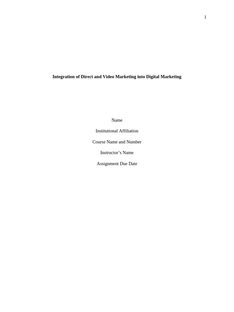 Direct and Video Marketing | PDF