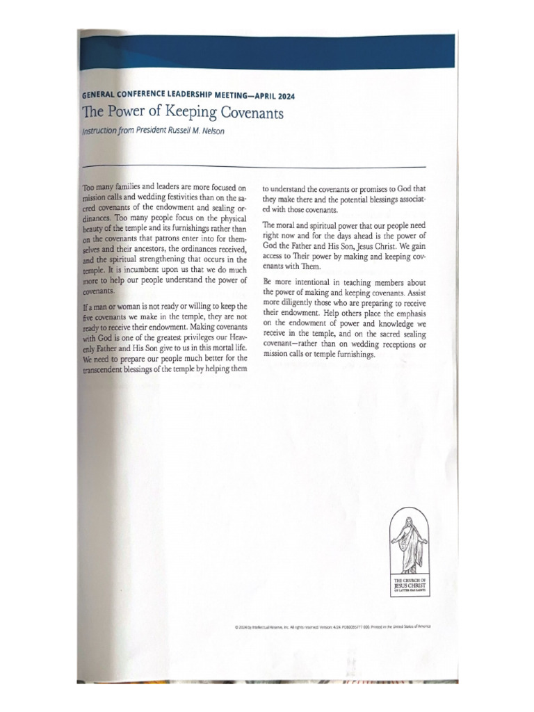 The Power of Keeping Covenants | PDF