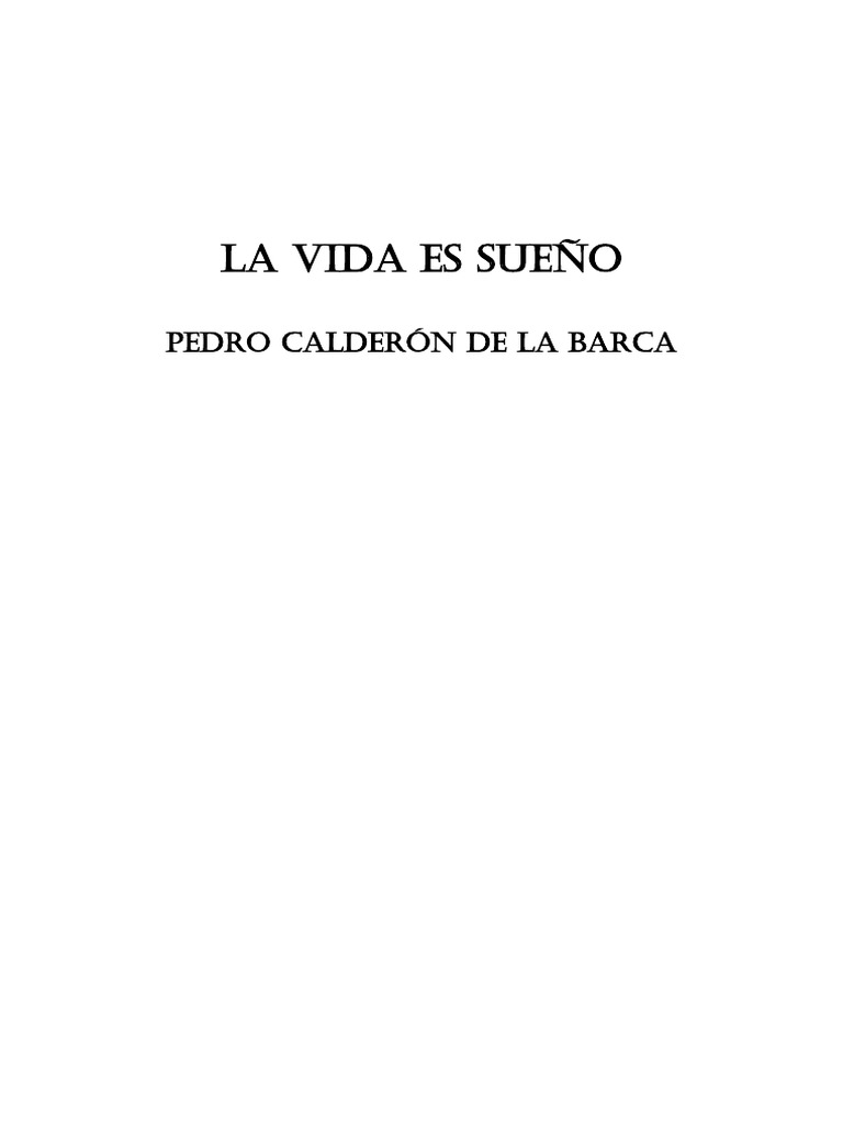 La Vida Es Sueño | PDF