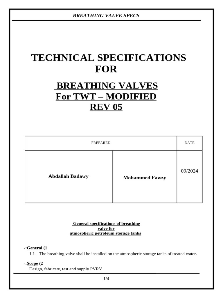 06 - PVRV Specs For TWT Modified - Rev05 | PDF
