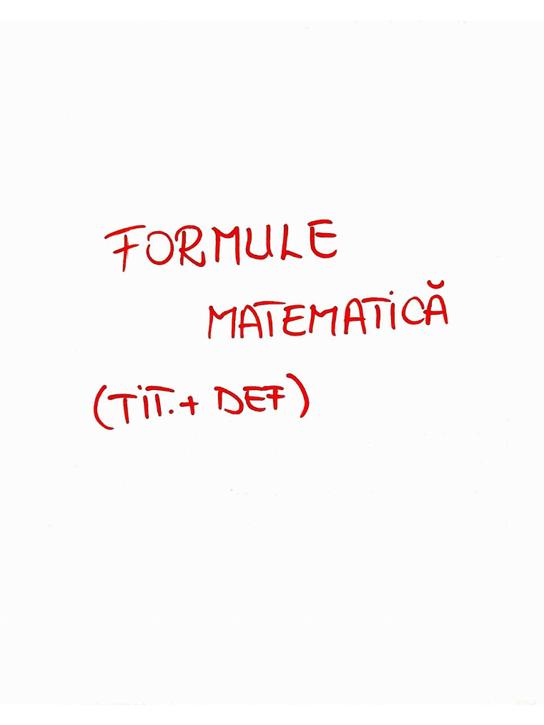 Formule Matematica Titularizare | PDF