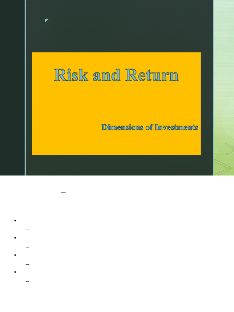 3.1 - Risk and Return | PDF
