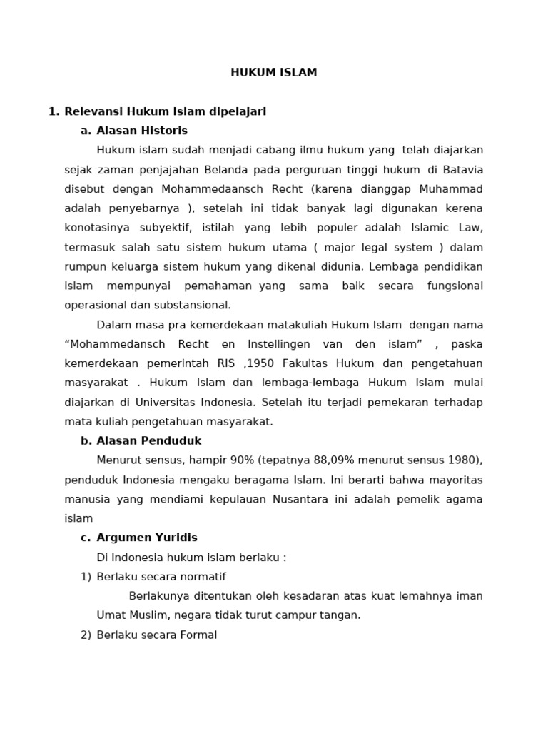 Resume Hukum Islam | PDF