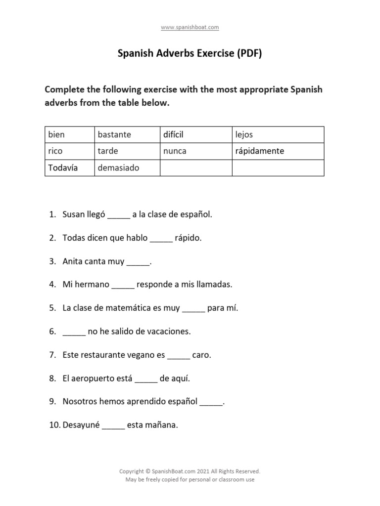 adverbios adverbs | PDF