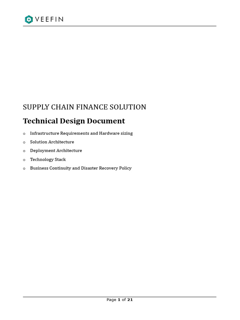 Appendix 3 Veefin Technical Design Document v2.0 | PDF