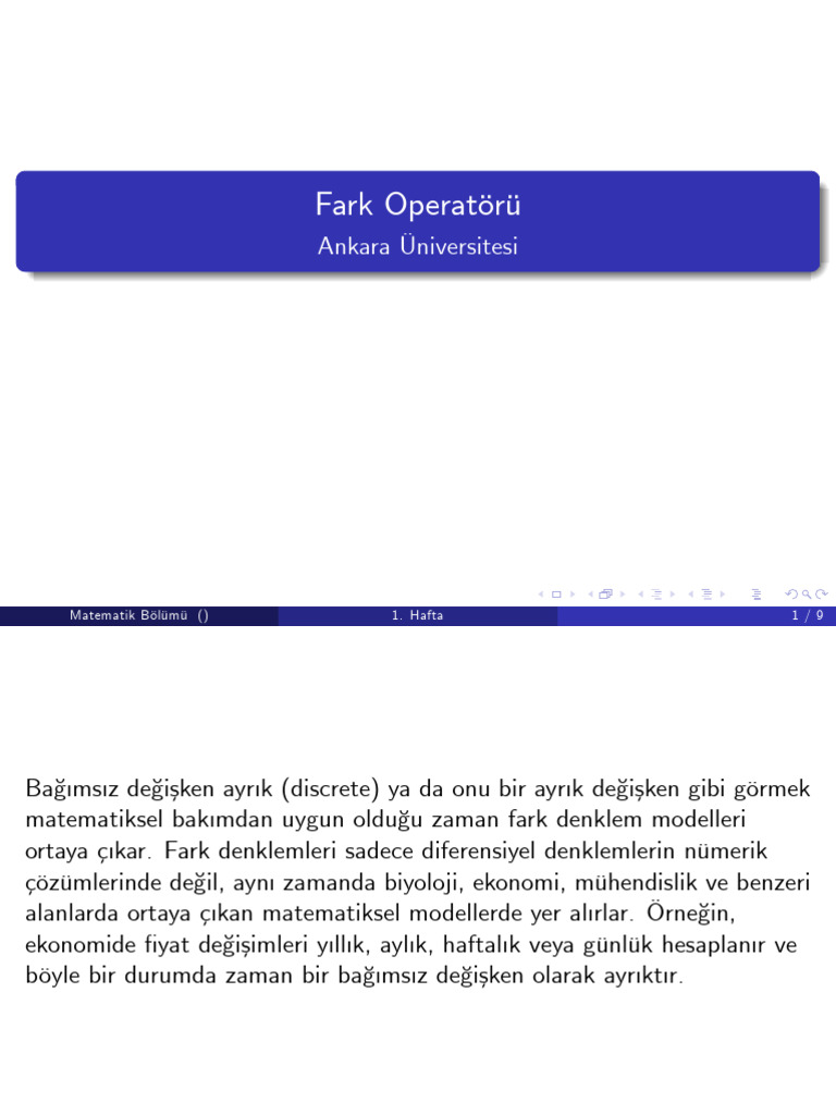 Fark Denklemleri 1.hafta | PDF