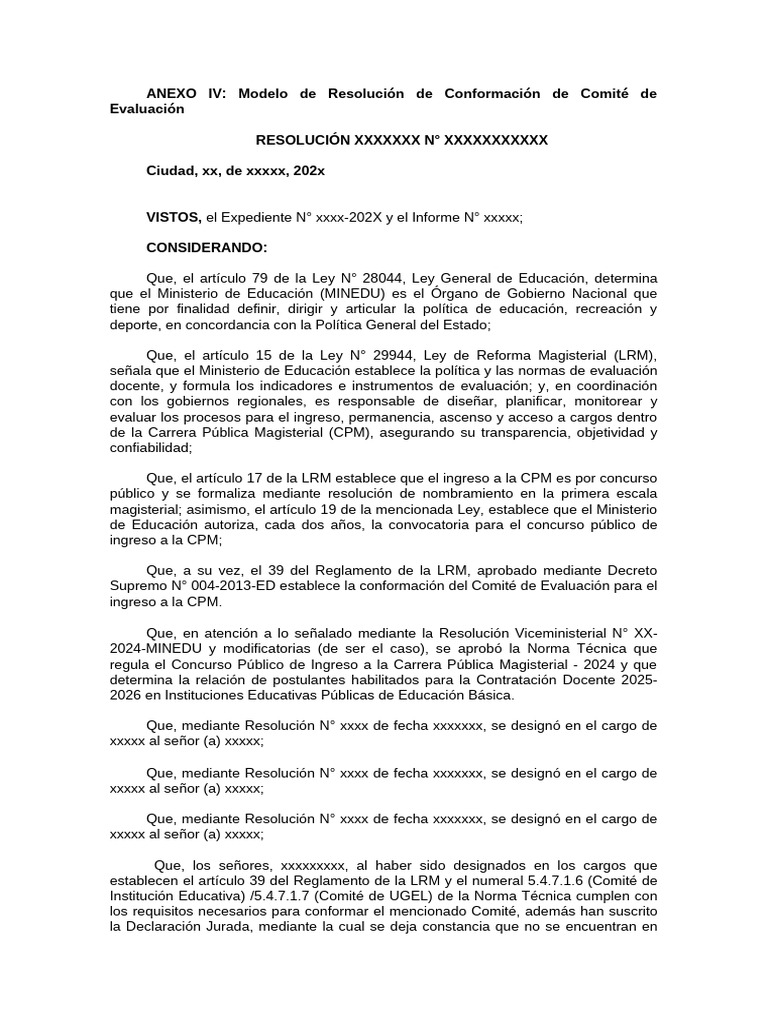 Conformación Comité Evaluación CPM 2024 | PDF | Gobierno