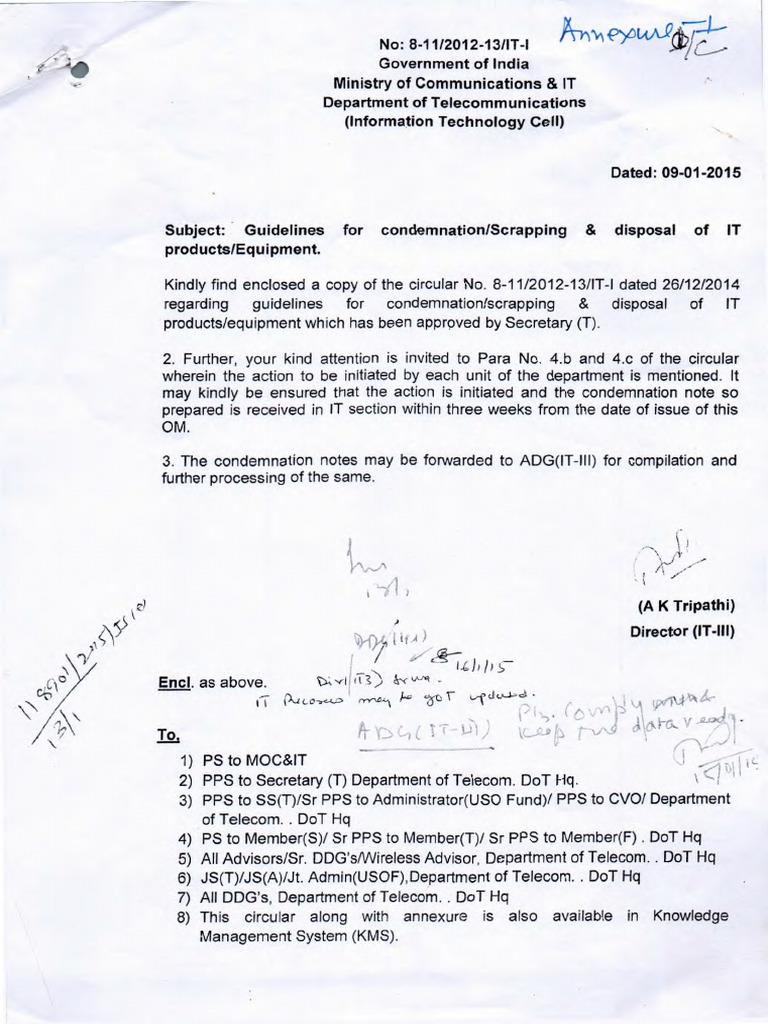 GOI IT DoT Circular | PDF