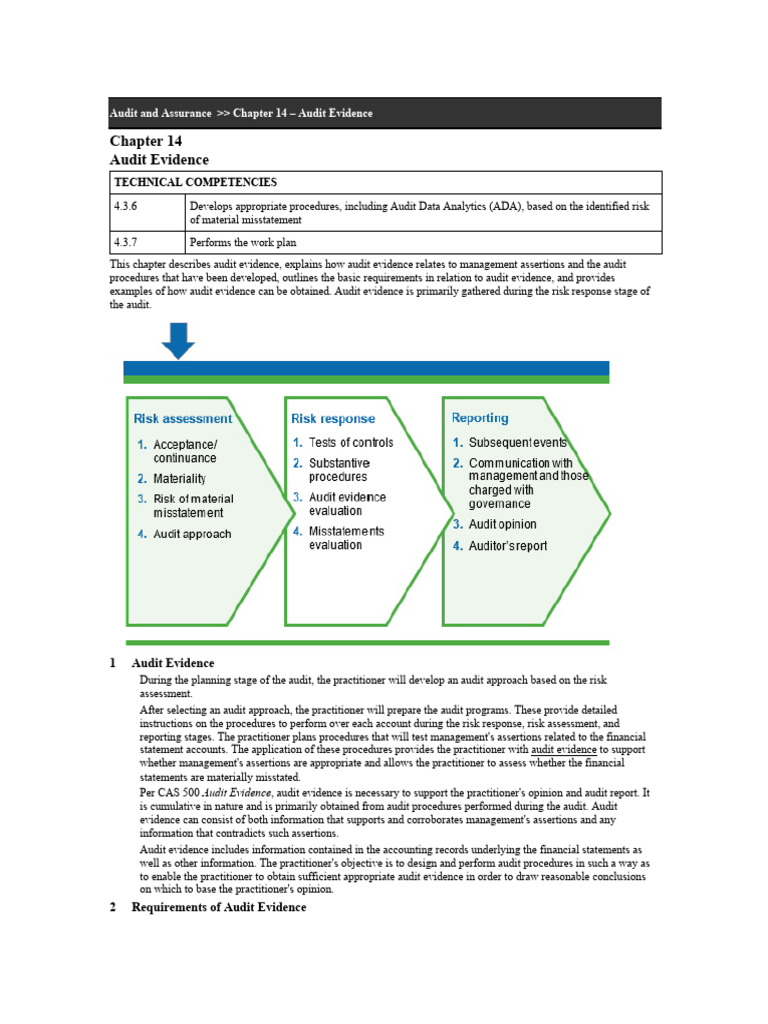 AA Chapter 14 Audit Evidence | PDF