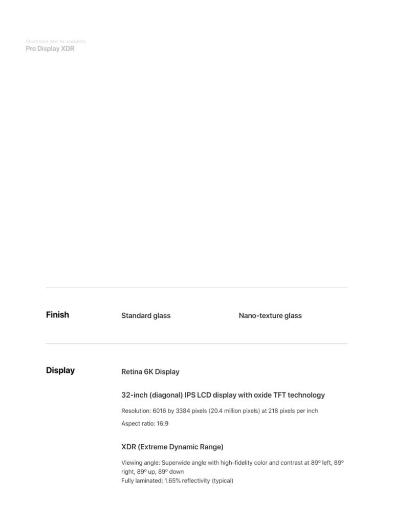 Category 8b Pro Display XDR | PDF | Video | Apple Inc.