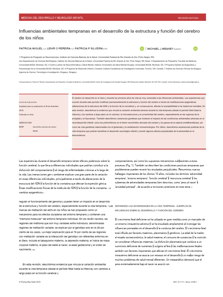 Art. 2 Early Environmental Influences On The Development of Children's ...