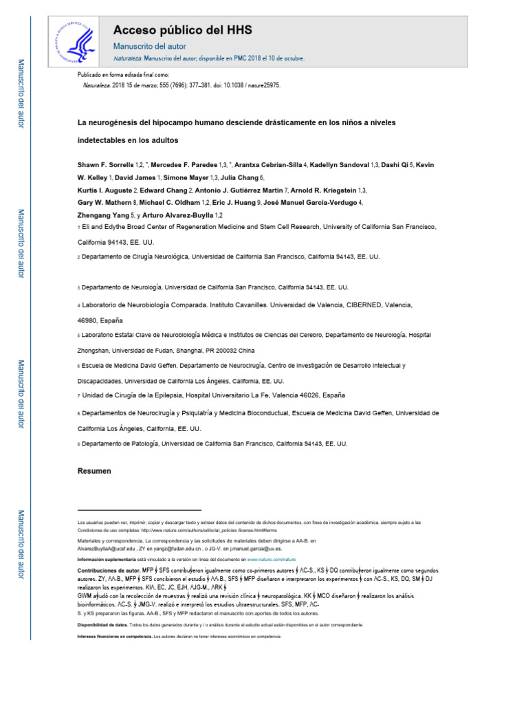 Art. 5 Neurogénesis en Adultos - En.es | PDF
