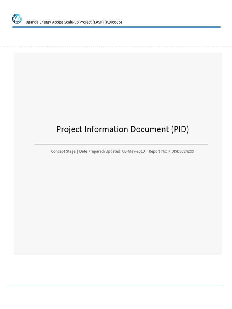 Concept Project Information Document PID Uganda Energy Access Scale Up ...