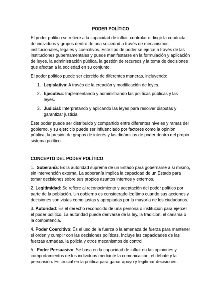 Poder Político | PDF