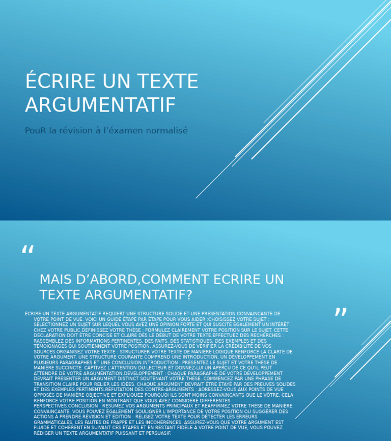 Écrire Un Texte Argumentatif | PDF