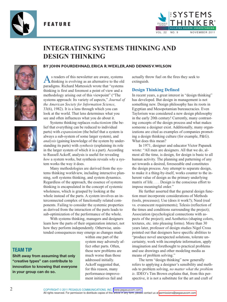 Recommended Reading - Integrating Systems Thinking and Design Thinking ...