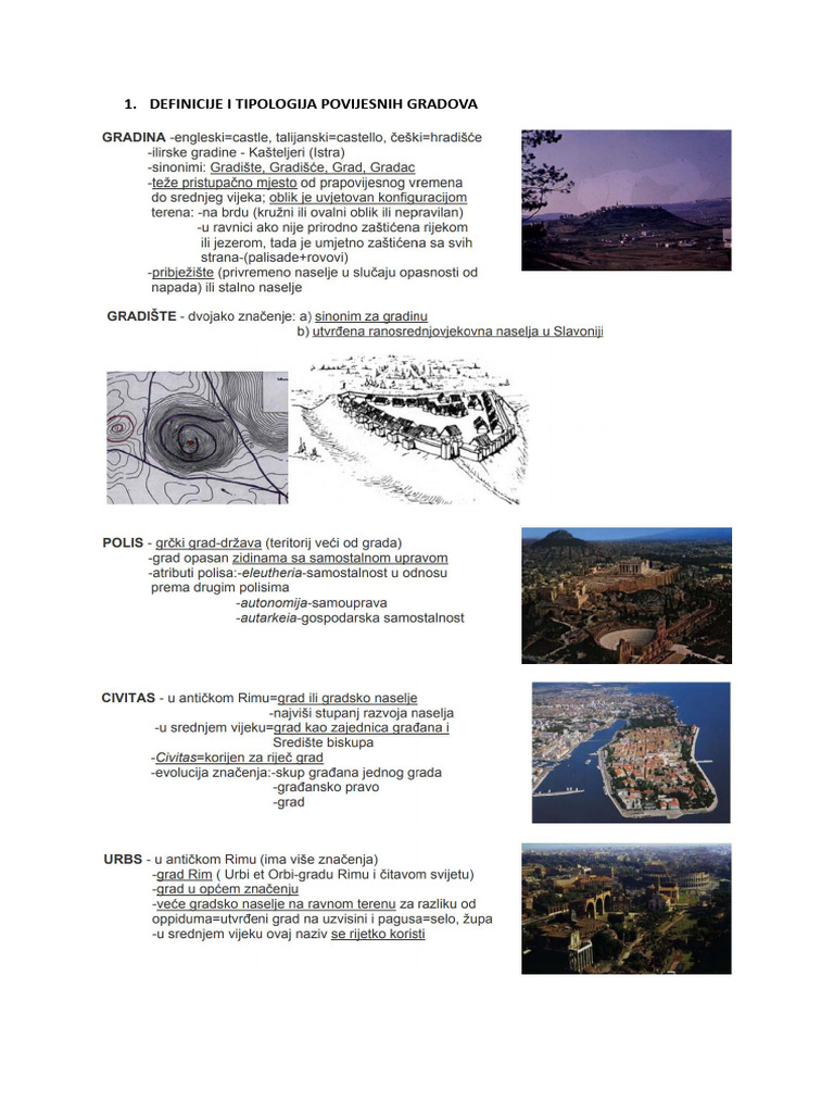 Definicije I Tipologija Povijesnih Gradova | PDF