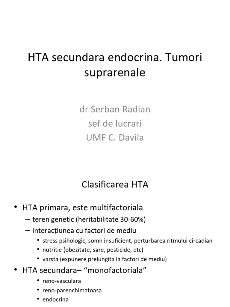 C9. Curs Tumori Suprarenale - HTA S Radian - PDF Studenti | PDF