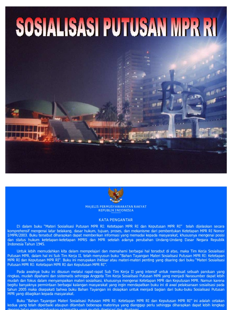 Bahan Tayang Presentasi TAP MPR | PDF