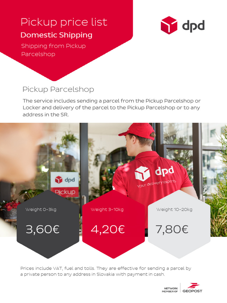 DPD PriceList DOMESTIC-SHIPPING Sending-from-Pickup-Parcelshop 2023 | PDF