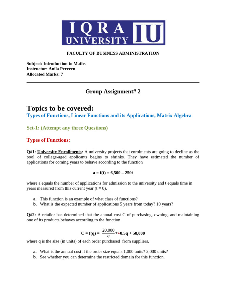 Group Assignment #2 ITM (Spring-2024) | PDF