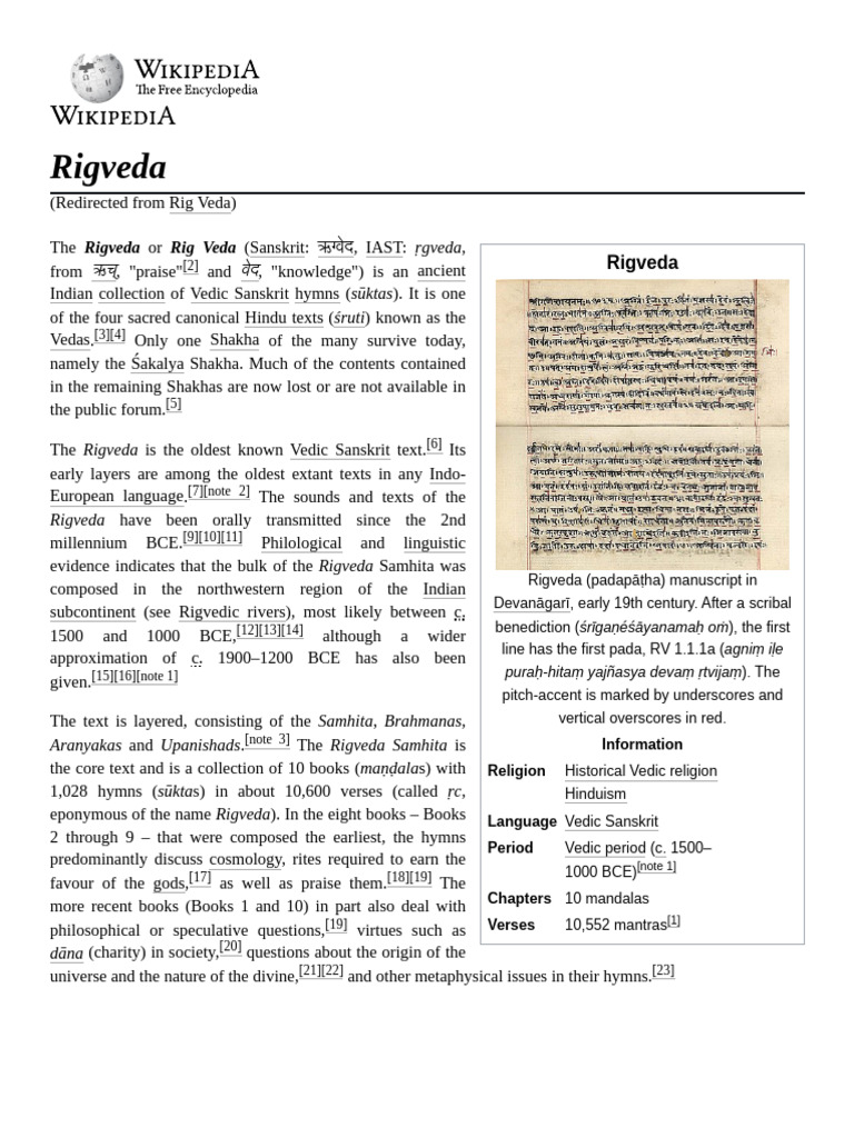 Dasa - Rigveda - Wikipedia | PDF