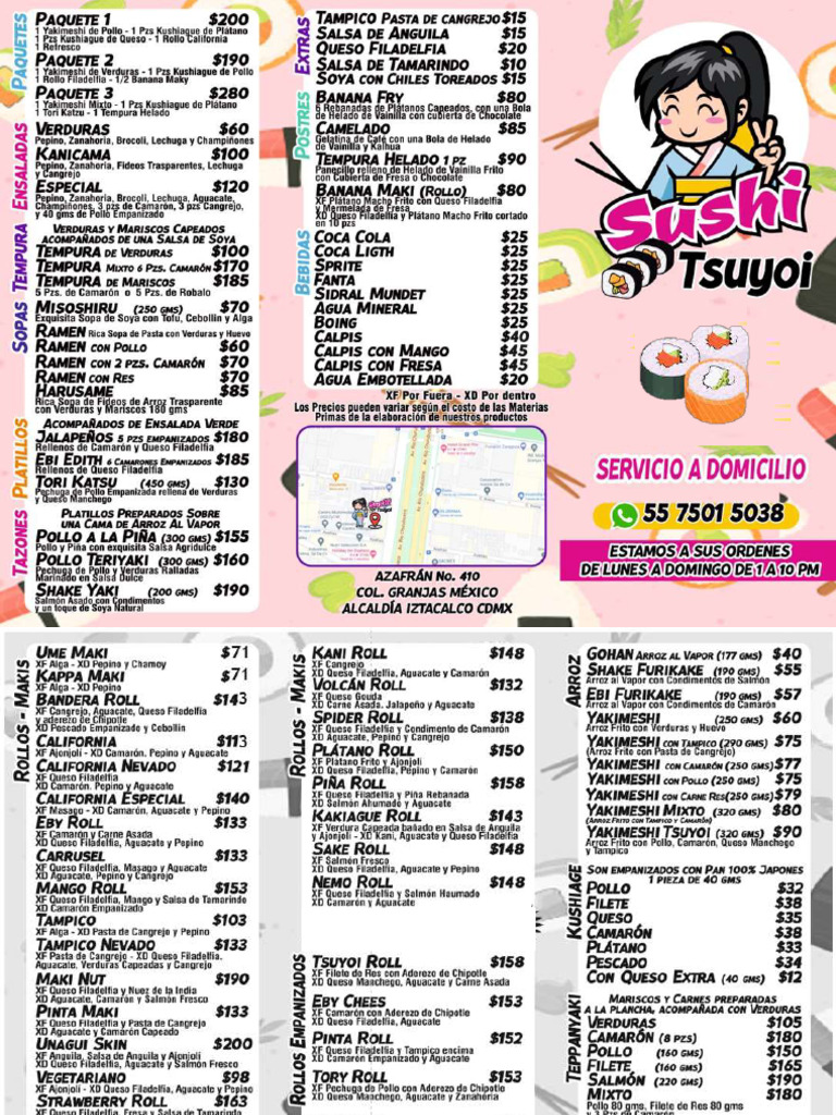 Menus Carta Sushi Prueba | PDF