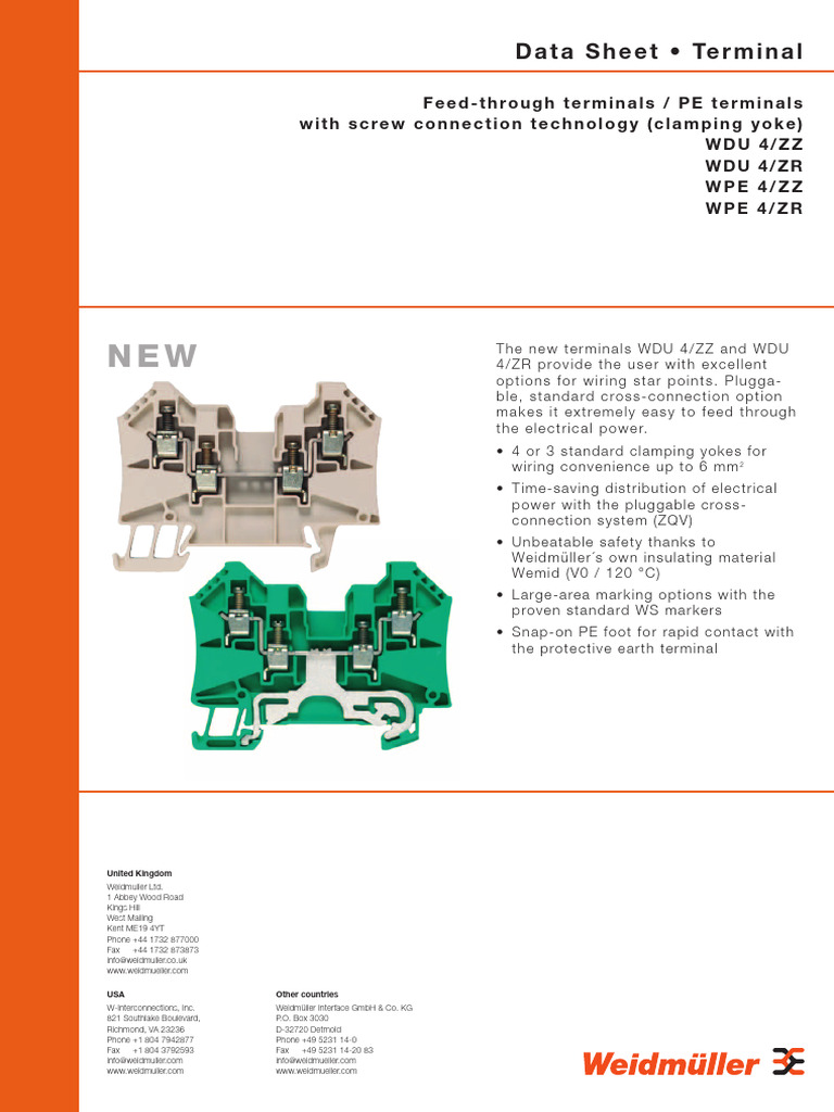 Weidmuller Terminal | PDF