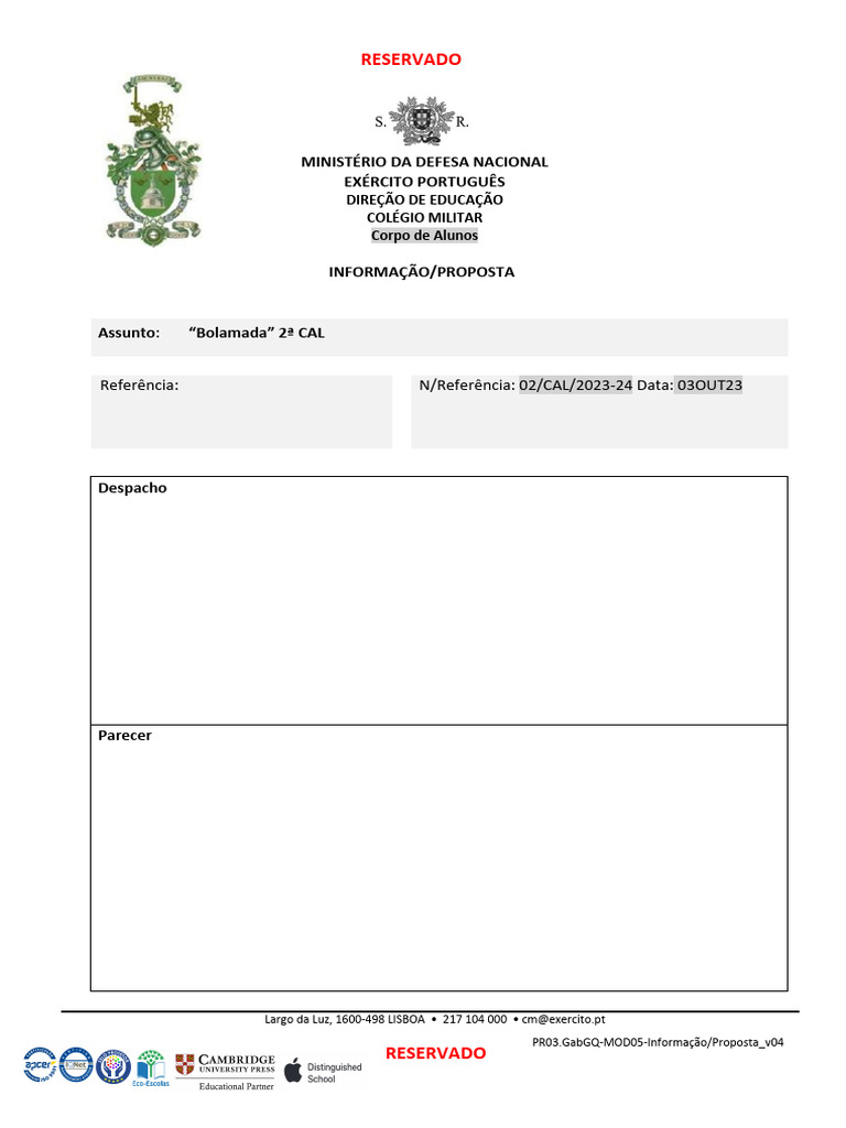 Proposta Bolamada - Abertura Solene 2023 | PDF