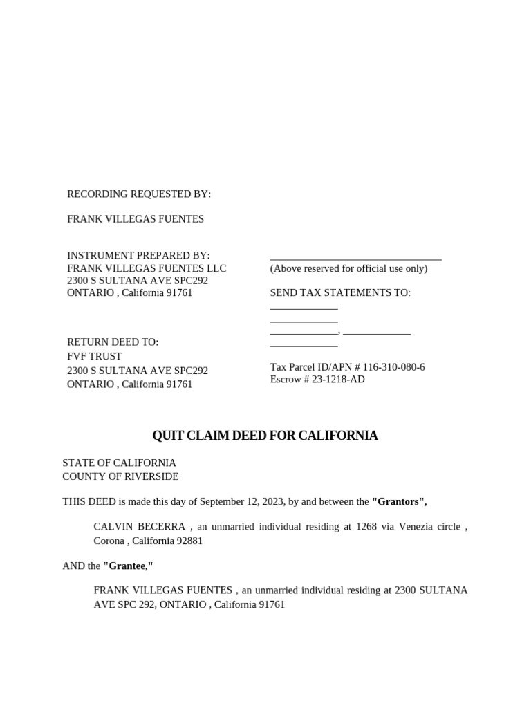 Quit Claim Deed 2 | PDF