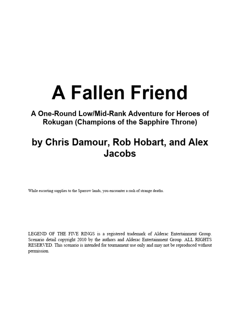 A Fallen Friend | PDF
