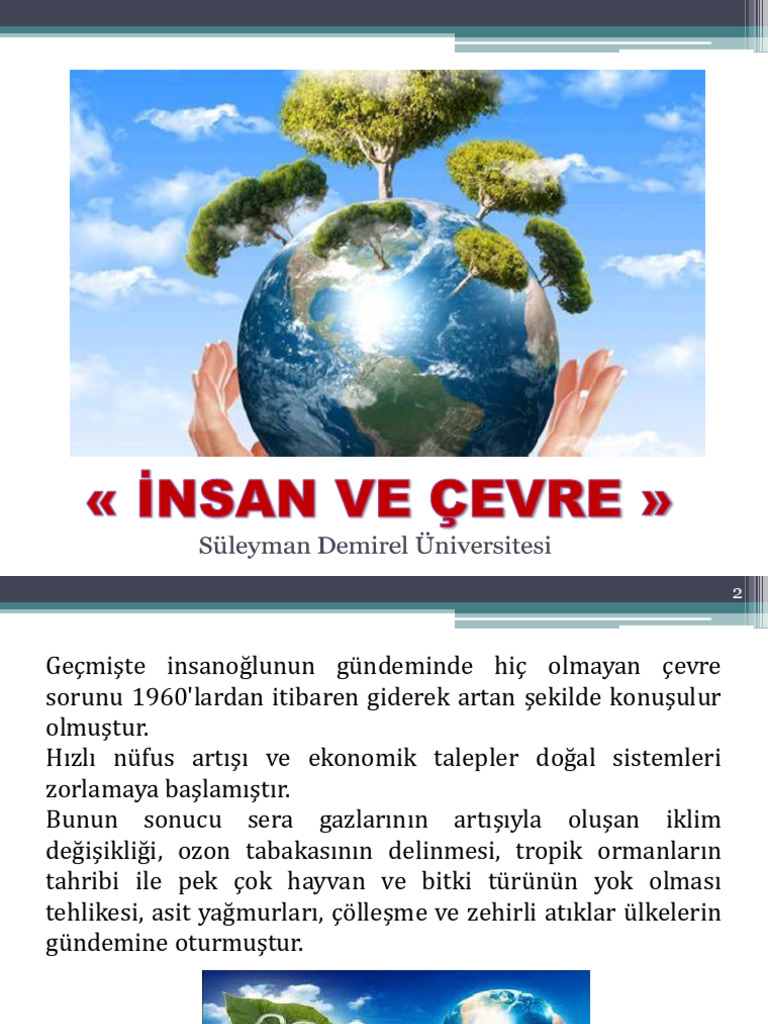İnsan Ve Çevre (23-24 Bahar) - Fi̇nal Ders Notlari | PDF